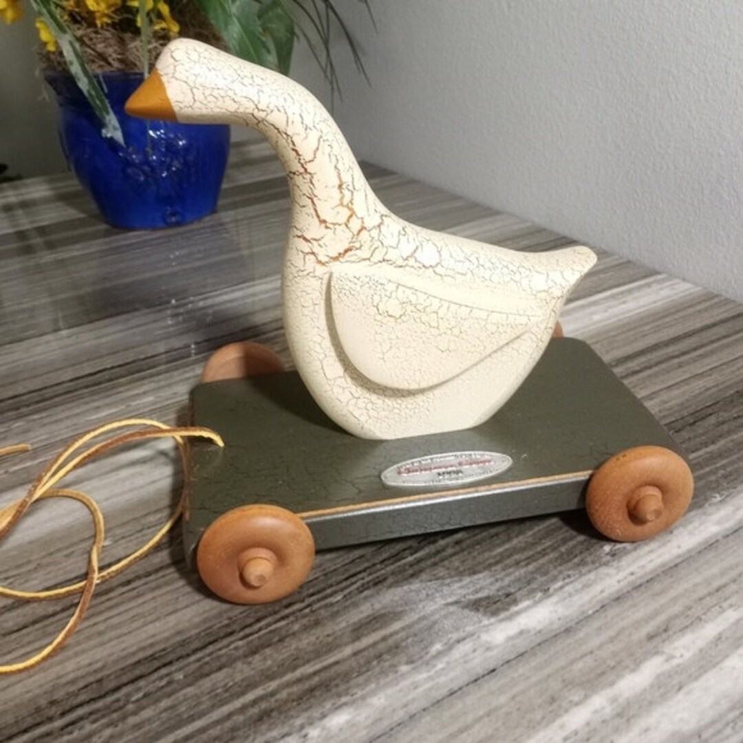 Gerald E. Henn Christmas Goose Wooden Pull Toy 1998 - Etsy