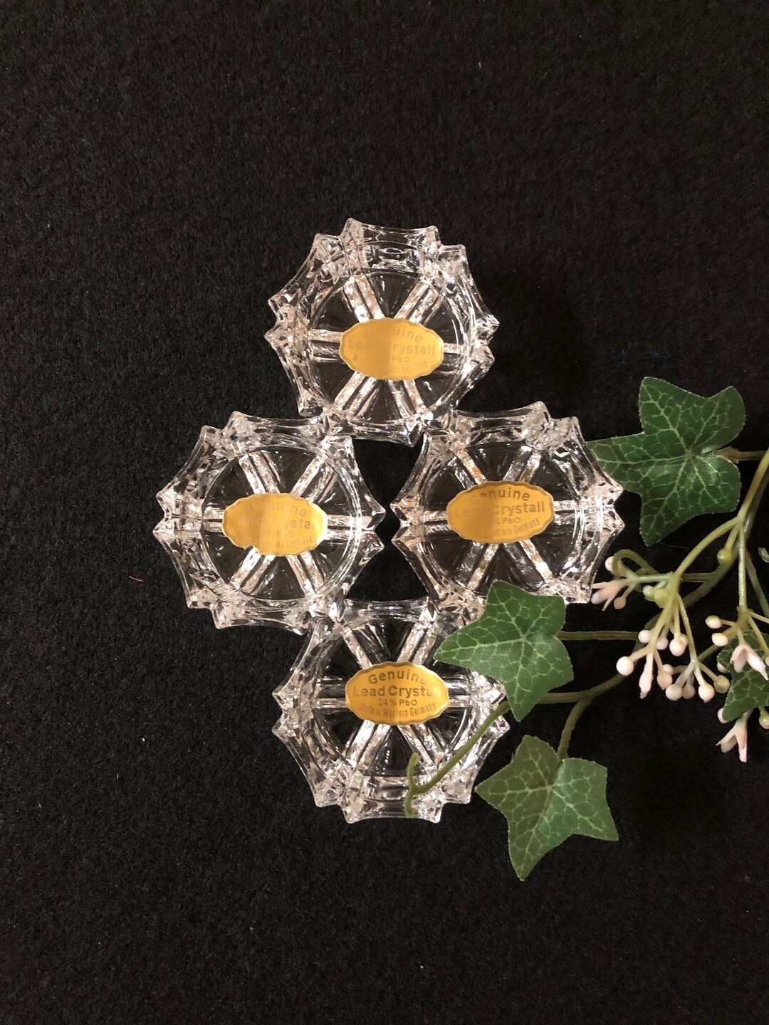 Vintage Lead Crystal Salt Cellars Set of 4 - Etsy