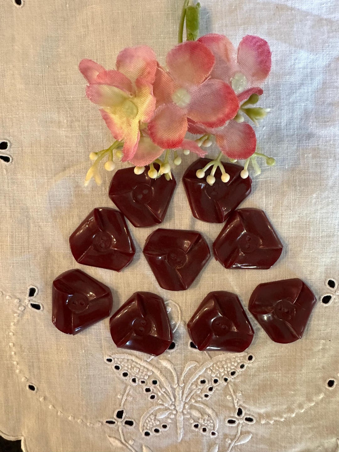 Vintage Buttons Maroon Bake a Lite Set of 9 - Etsy