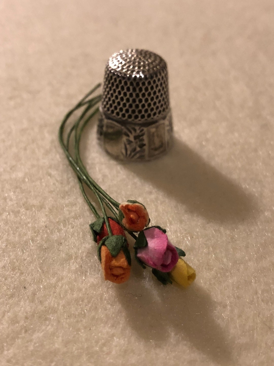 Antique Stern Bros. Sterling Thimble Paneled With Flowers Size 8 - Etsy