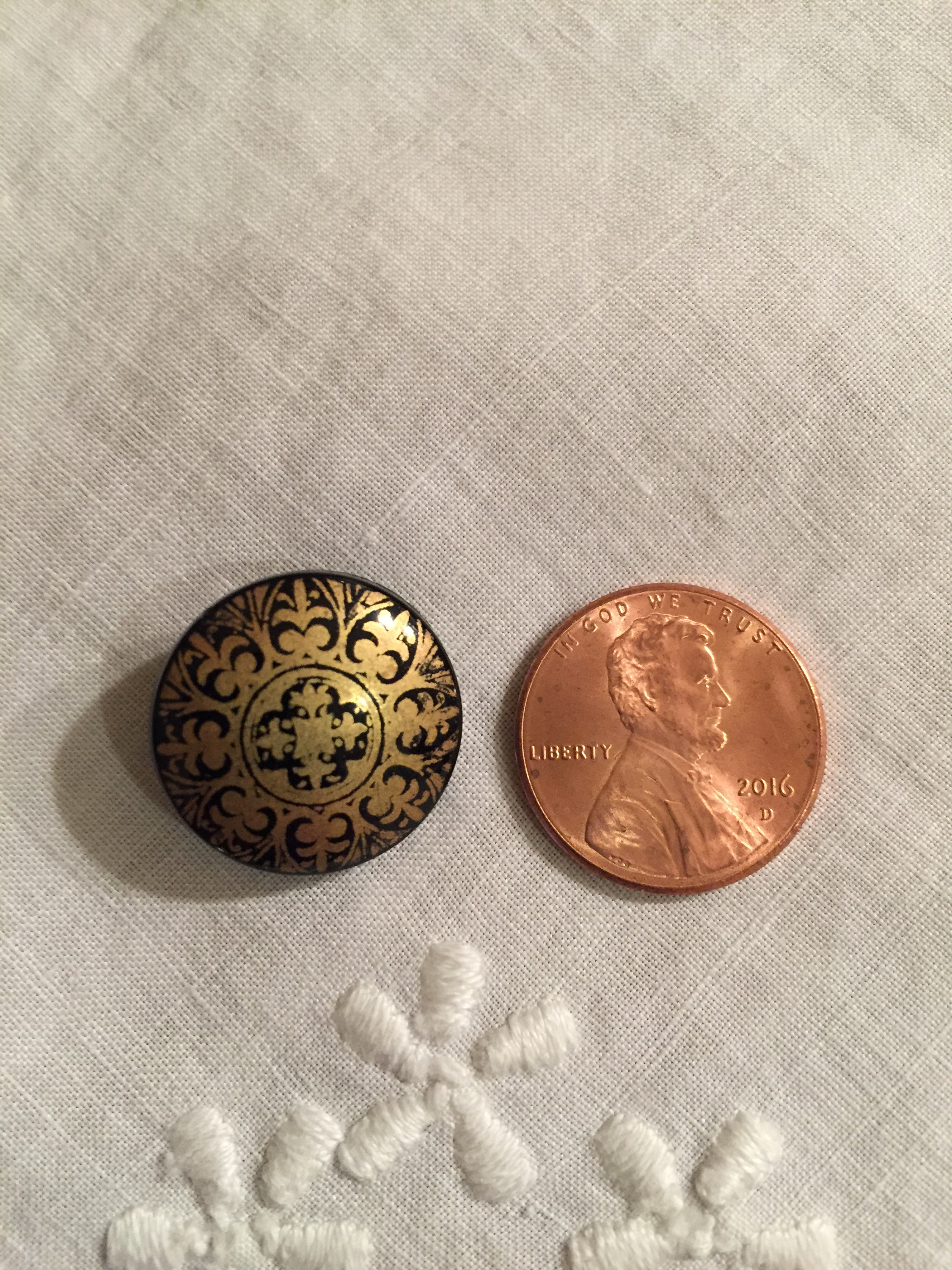 Black Jet Buttons With a Metallic Design Set of 6 - Etsy