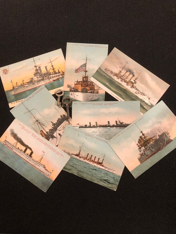 Vintage Post Cards of Battleships Set of 8 - Etsy