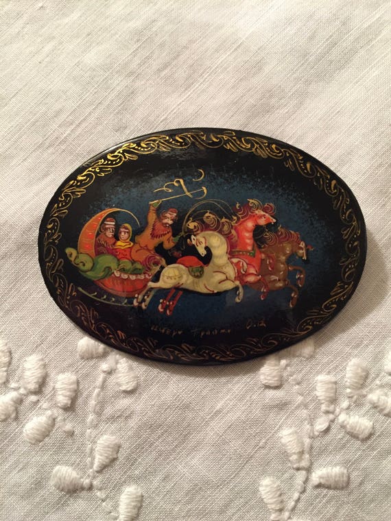 Vintage russian enamel brooches - Gem