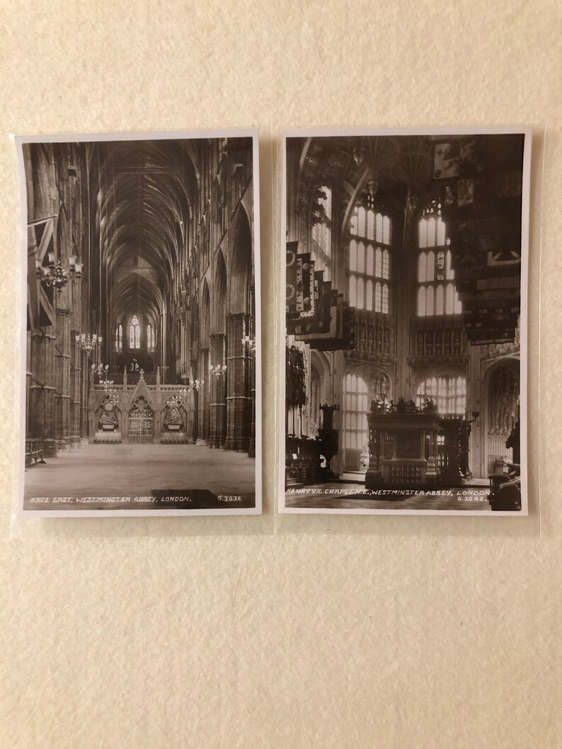 Vintage Postcards Westminster Abbey Set of 6 in Original | Etsy
