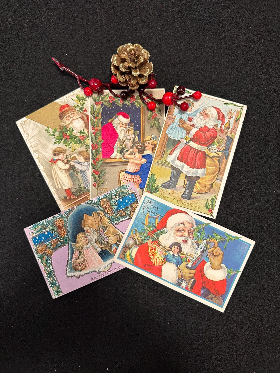 Vintage Post Cards - Santa With Children Set of 5 - Etsy
