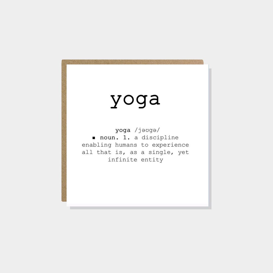 Yoga Birthday Card Yoga Definition Yoga Card for Lover Yoga Lover Yoga ...
