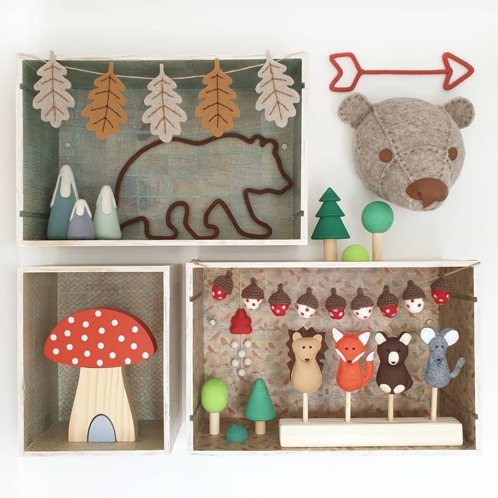 Grizzly Bear Wall Hanging for the Modern Nursery Kids' | Etsy