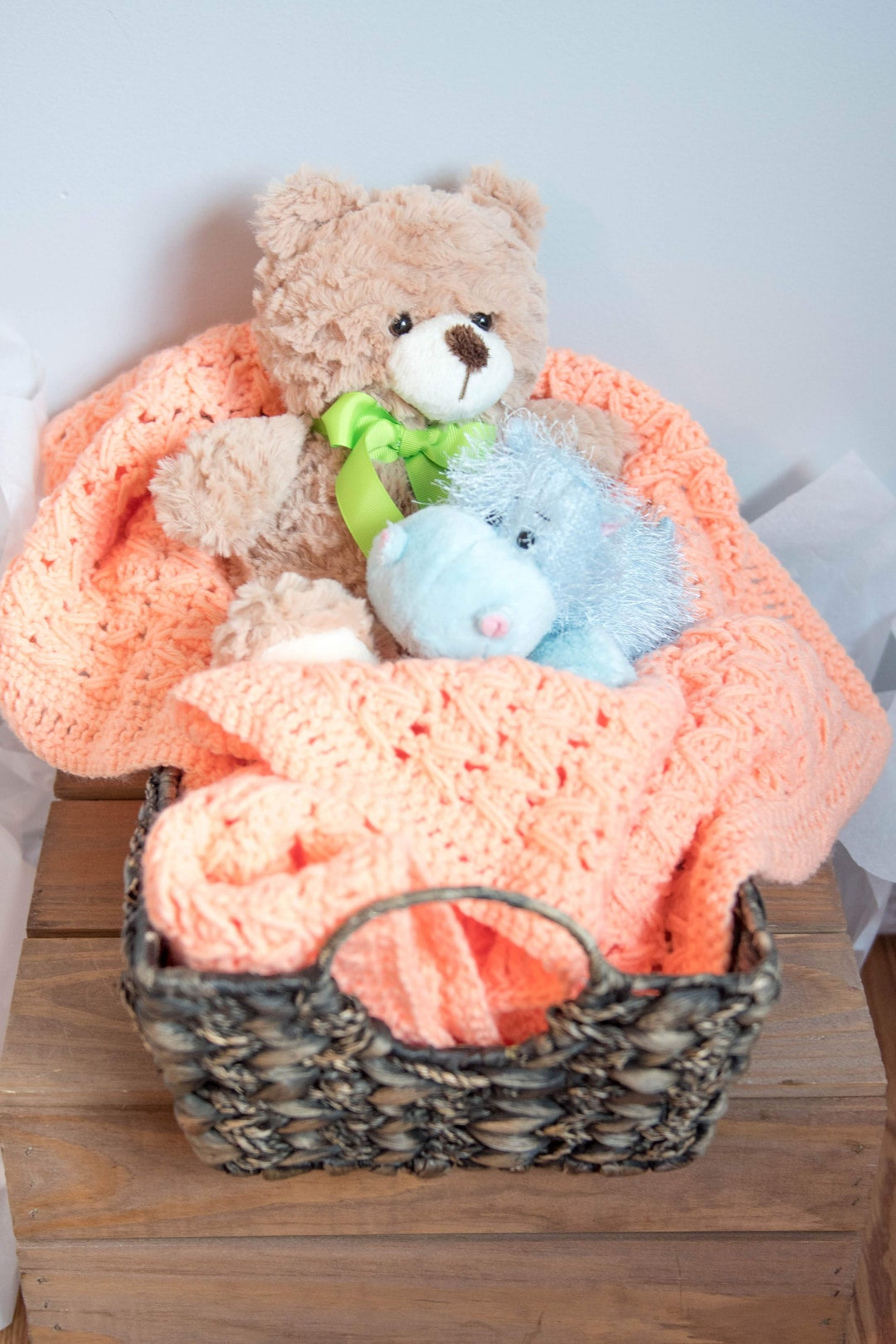 Super Soft Pastel Orange Crocheted Baby Blanket - Etsy