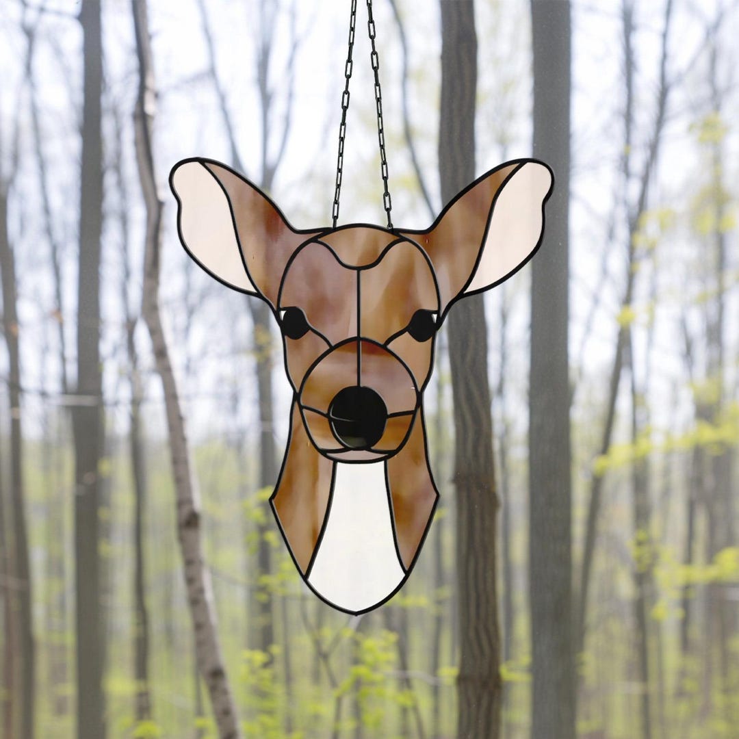 Deer Stained Glass Pattern: DIY Suncatcher Template (PDF & PNG) - Etsy