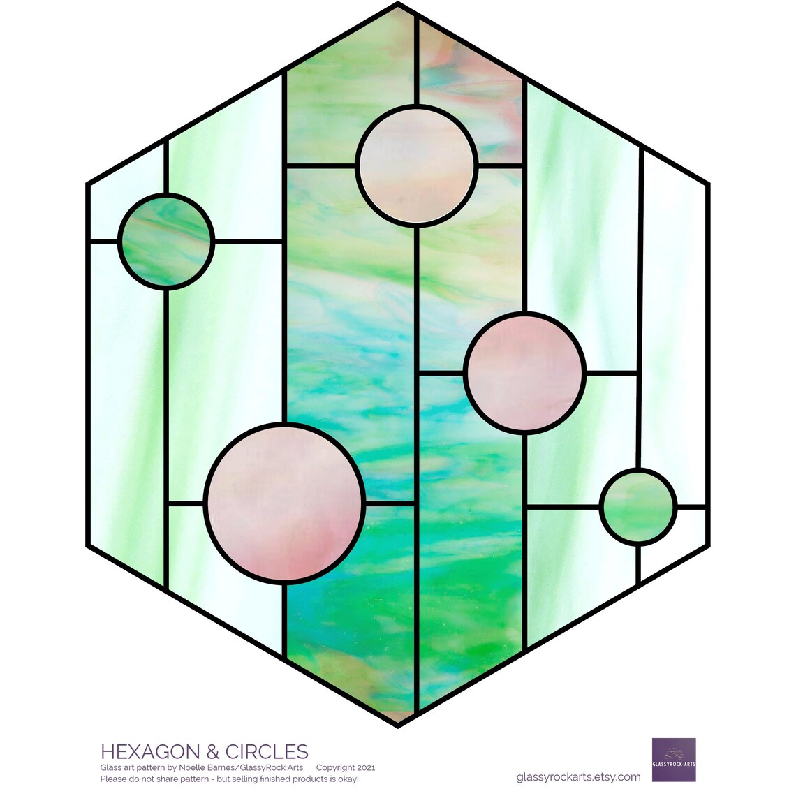 Modern Stained Glass Hexagon Pattern Instant Digital PDF | Etsy
