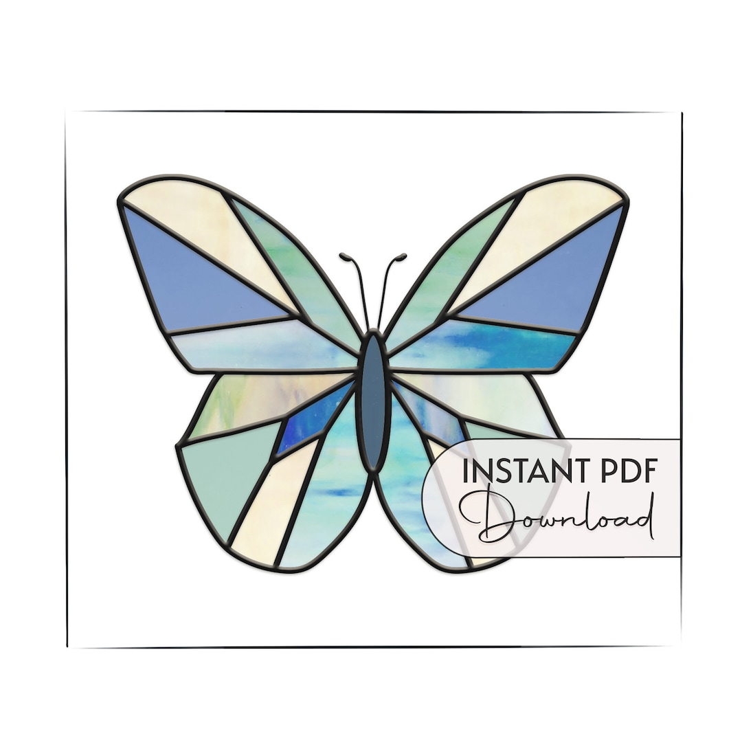 Beginner Butterfly Stained Glass Pattern, Digital Pattern to Download ...