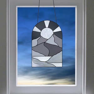 Boho Landscape Stained Glass Pattern, Boho Arch Decor, Digital Pattern ...