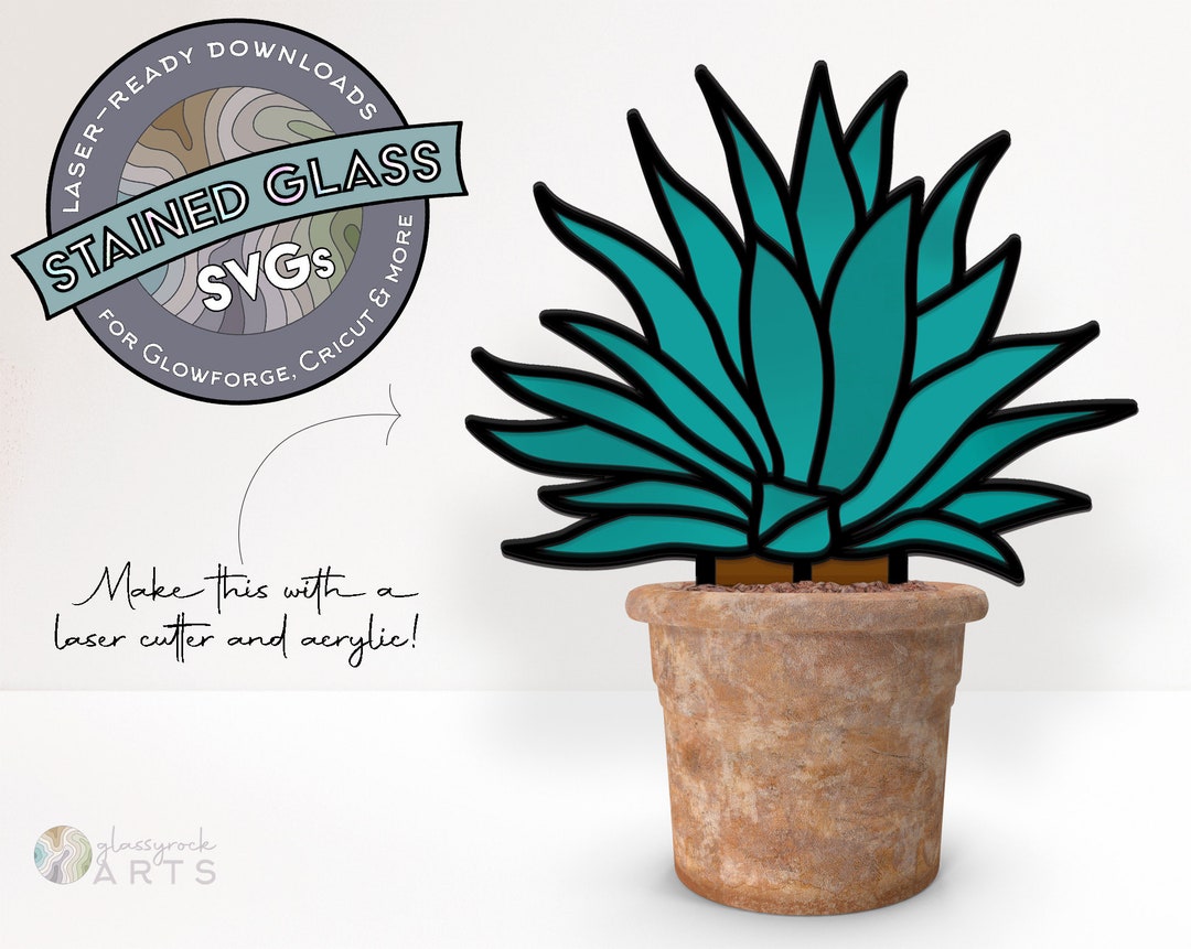 Stained Glass Plant Stake SVG File for Laser Cutter, Laser Cut File ...