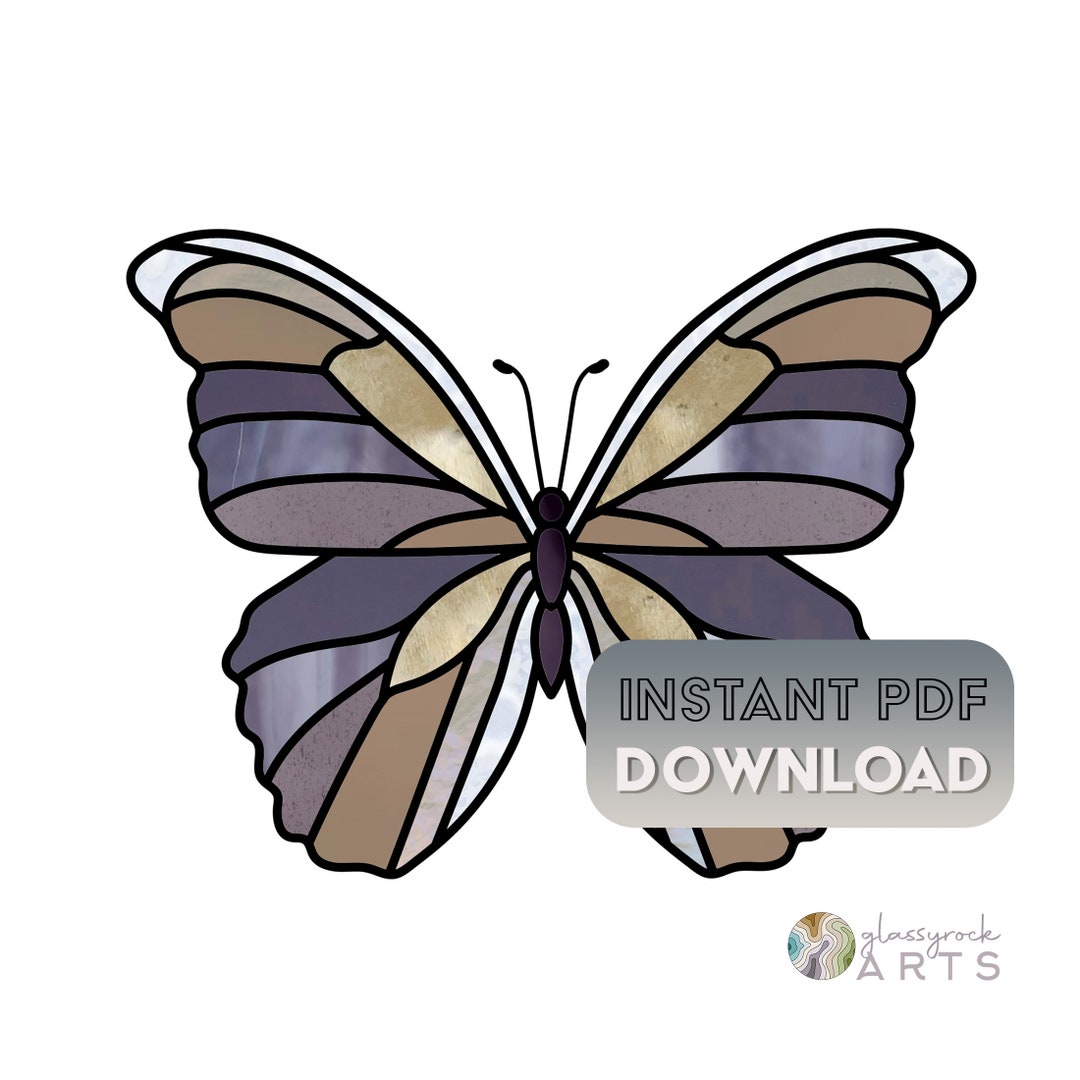 Butterfly Stained Glass Pattern Digital Pattern to Download - Etsy