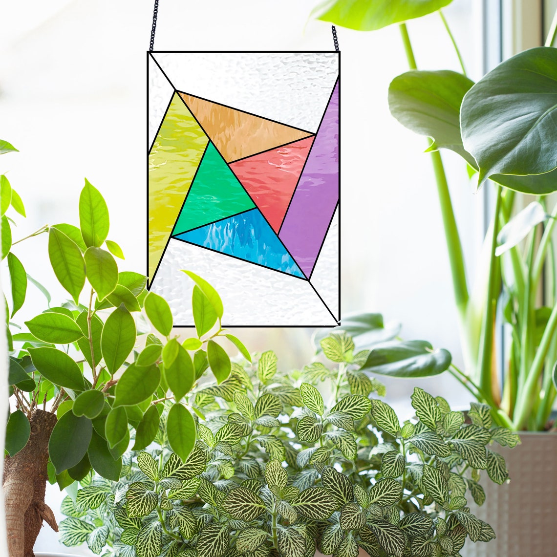 Beginner Stained Glass Pattern: Geometric Pinwheel Suncatcher PDF & PNG ...