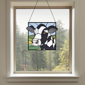 Holstein Cow Stained Glass Pattern, Stain Glass PDF Pattern, Modern ...