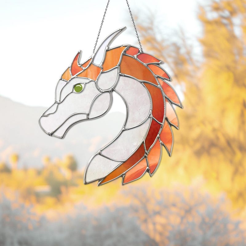 Stain Glass Dragon Head - Etsy