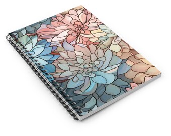 Boho Floral Spiral Notebook Ruled Line Journal Back to - Etsy