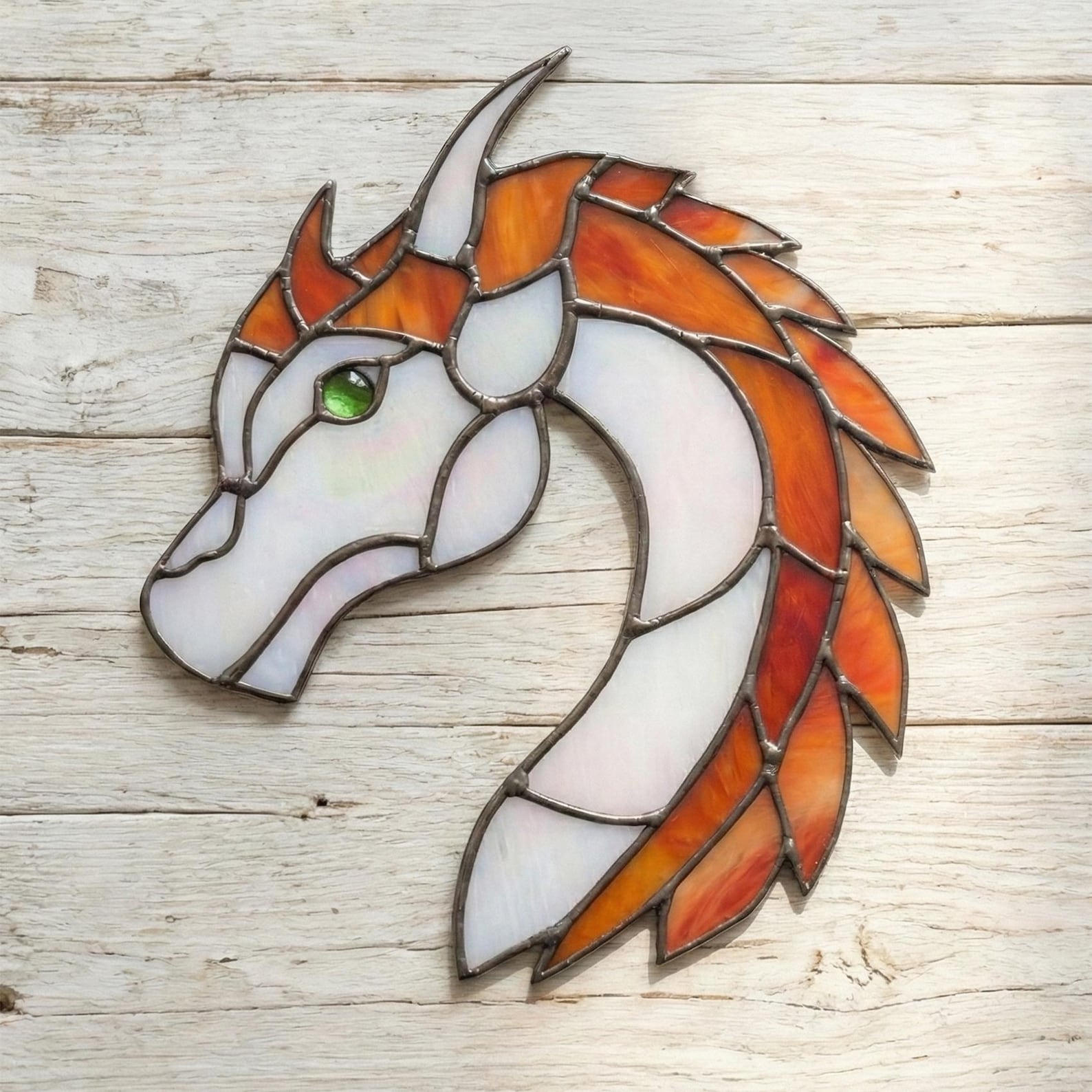 Dragon Stained Glass Pattern: Sun Catcher Window Hanging PDF & PNG - Etsy