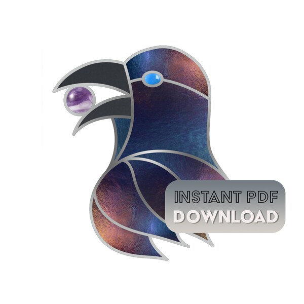 Crow Stained Glass Patterns - Etsy