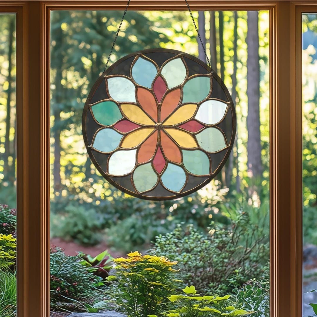 Rose Window Stained Glass Pattern: Starburst Suncatcher (PDF & PNG) - Etsy