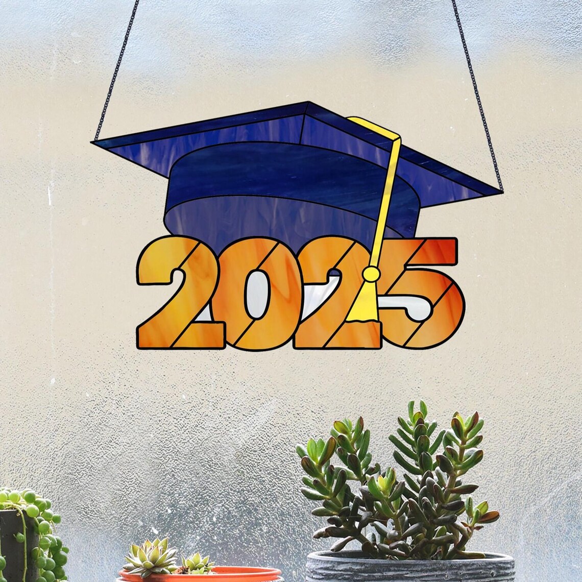 Stained Glass Graduation Cap Pattern: Class of 2025 Gift (digital ...