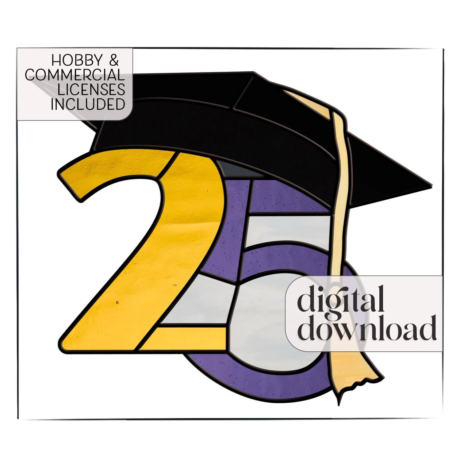 Stained Glass Graduation Cap Pattern 2025 (digital Download) - Etsy