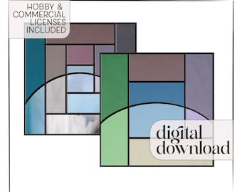 Stained Glass Pattern // DIGITAL DOWNLOAD - Square Flower - Etsy