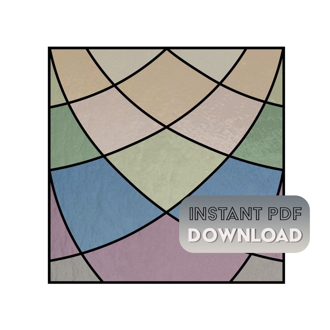 Square Stained Glass Geometric Pattern Modern Stained Glass - Etsy