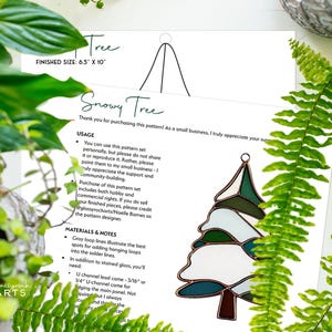 Snowy Tree Stained Glass Pattern, Stain Glass PDF Pattern, Modern ...