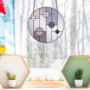 Stained Glass Circle Geometric Pattern, Round Stained Glass Design ...