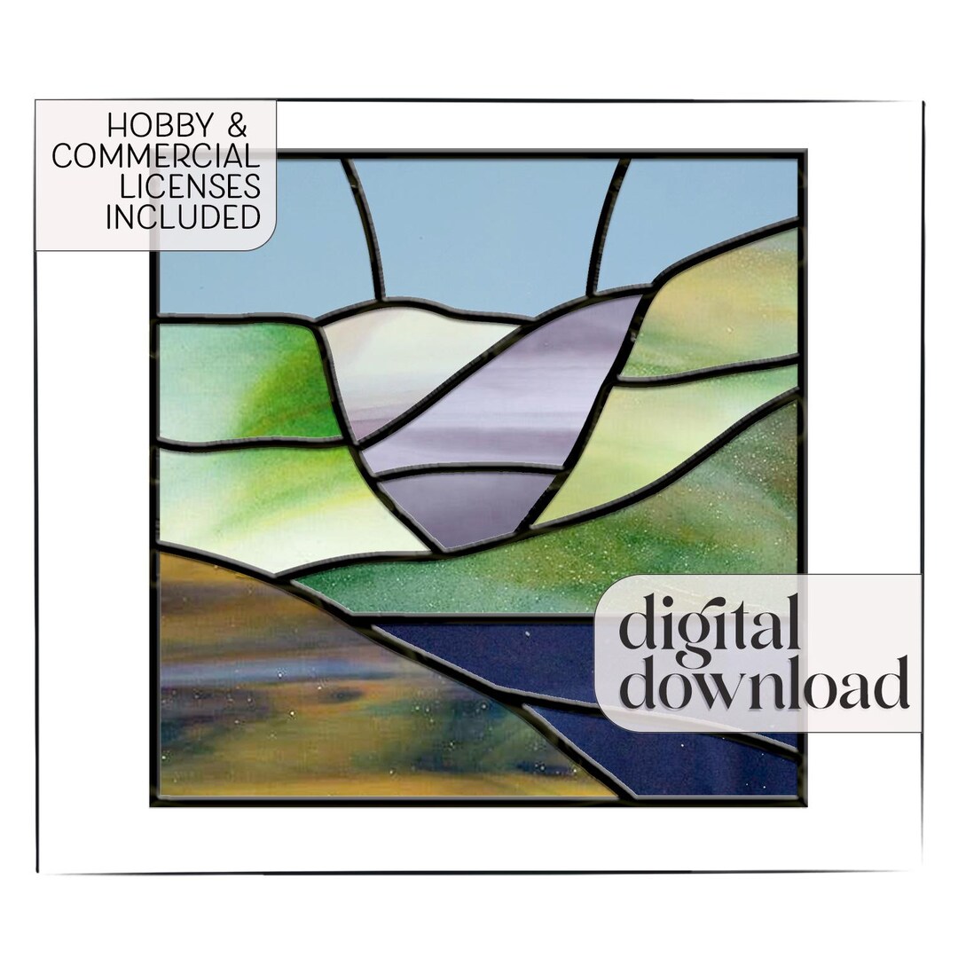Beginner Landscape Stained Glass Pattern, Scottish Highlands Stained ...