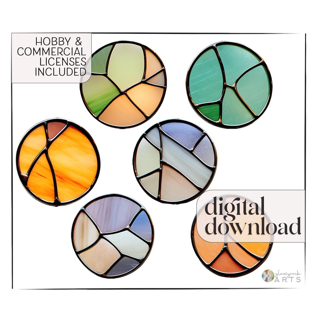Pattern for Stained Glass Christmas Ornaments, Round Stain Glass ...