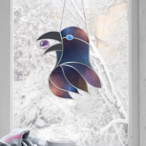 Stained Glass Crow Pattern, Stained Glass Bird, Digital Pattern to ...