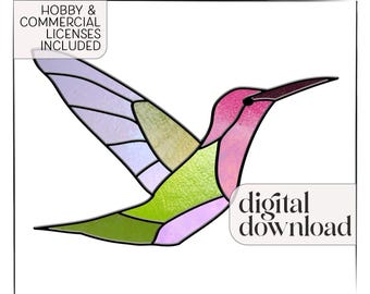 Hummingbird Stained Glass Pattern PDF Digital Download - Etsy