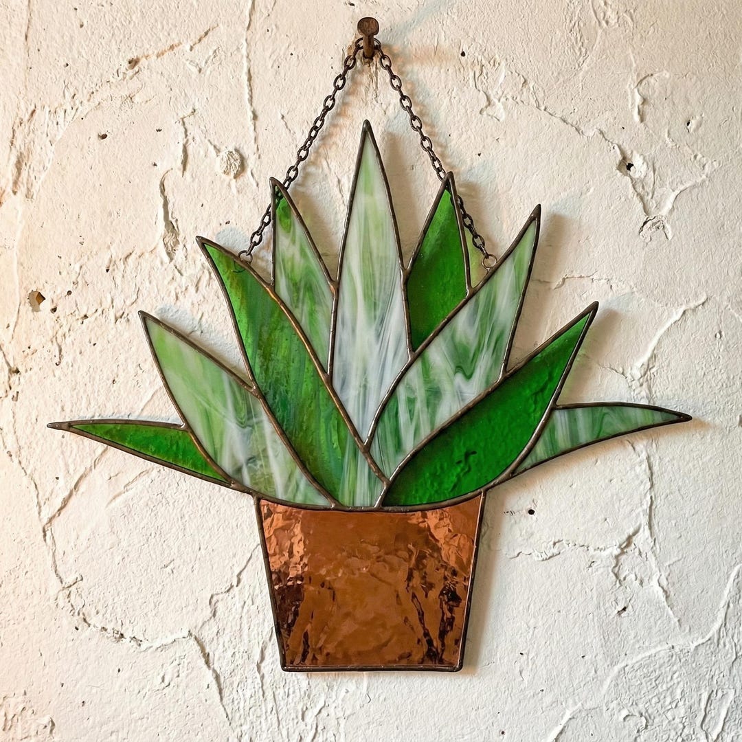 Stained Glass Agave Pattern: Beginner Succulent Plant PDF & PNG - Etsy