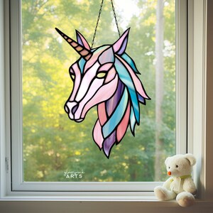 Unicorn Stained Glass Pattern, Digital Download, Stain Glass Unicorn ...