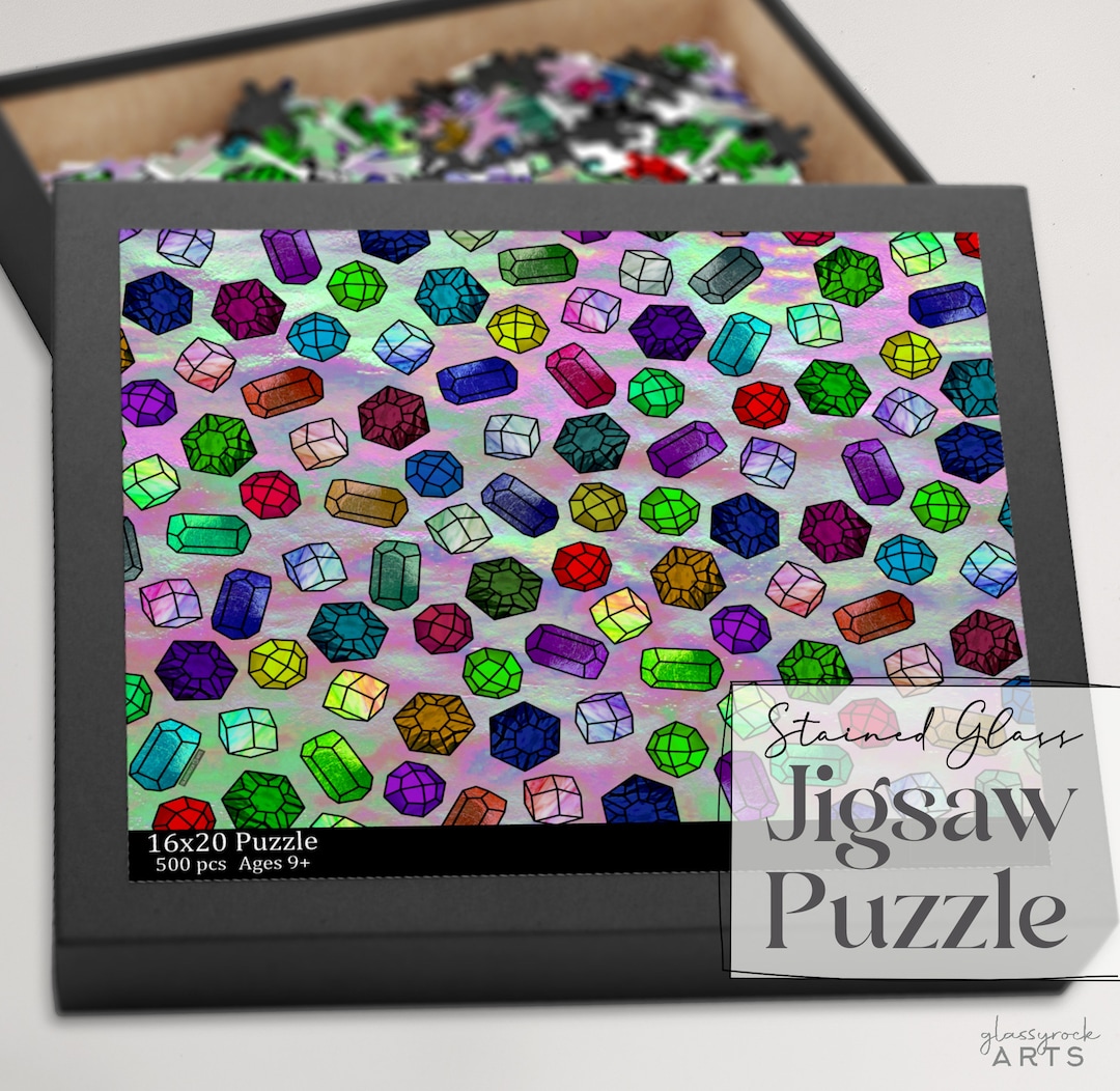 Vibrant Gems Puzzle, up to 500 Pieces, Unique Stained Glass Lover's ...
