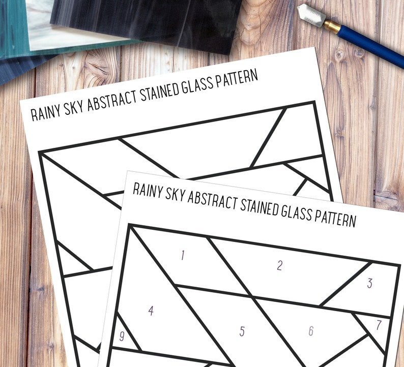 Beginner Stained Glass Pattern Geometric Art Deco Square | Etsy
