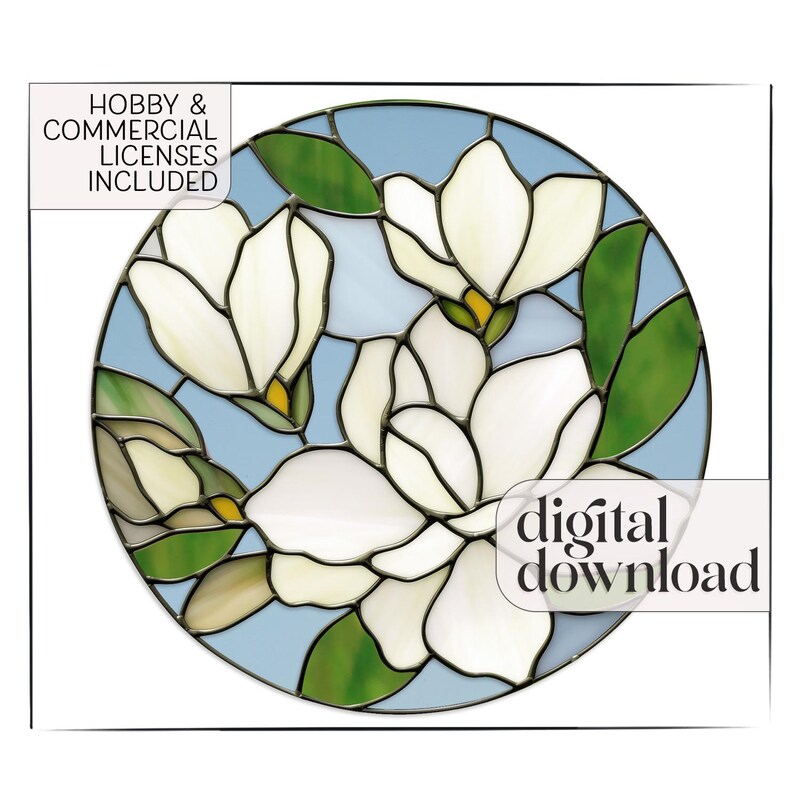 Stained Glass Magnolia - Etsy