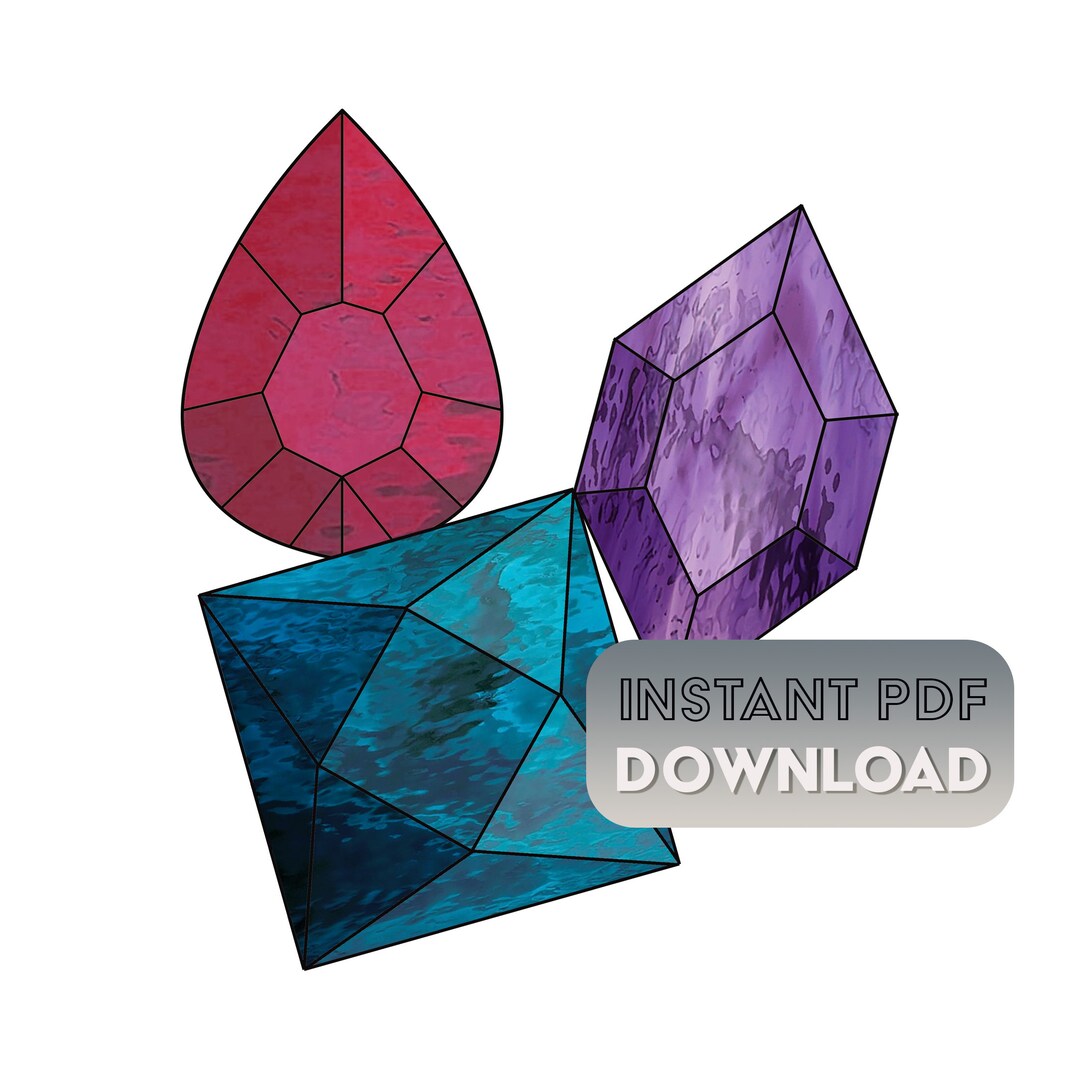 Beginner Stained Glass Crystal Patterns Boho Stained Glass - Etsy
