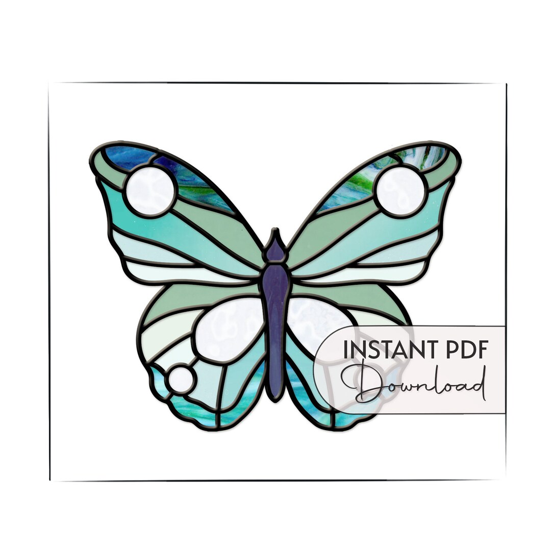 Butterfly Stained Glass Pattern, Digital Pattern to Download, Stained ...