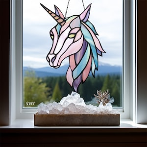 Unicorn Stained Glass Pattern, Digital Download, Stain Glass Unicorn ...