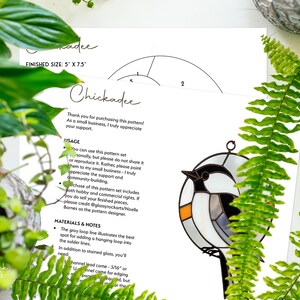 Stained Glass Chickadee Pattern, Stained Glass Bird, Digital Printable ...