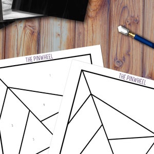 Beginner Stained Glass Geometric Pattern, Modern Pinwheel Stained Glass ...