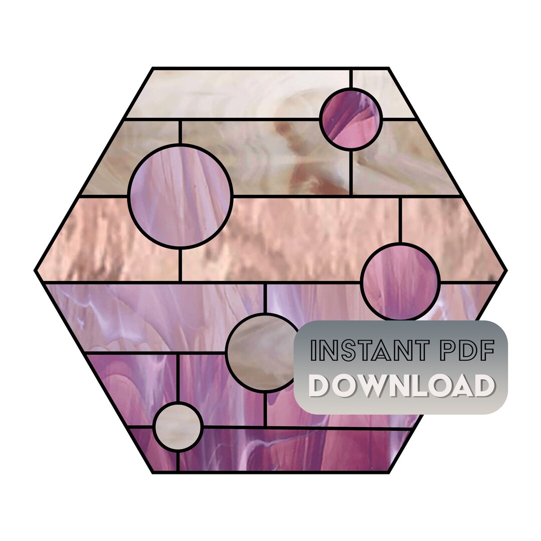 Stained Glass Hexagon Geometric Pattern Modern Stained Glass - Etsy