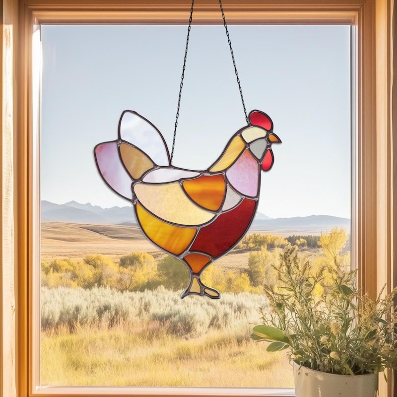 Chicken Stained Glass - Etsy