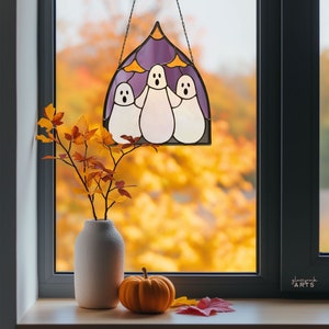 Three Ghosts Stained Glass Pattern, Halloween Sun Catchers Pattern ...