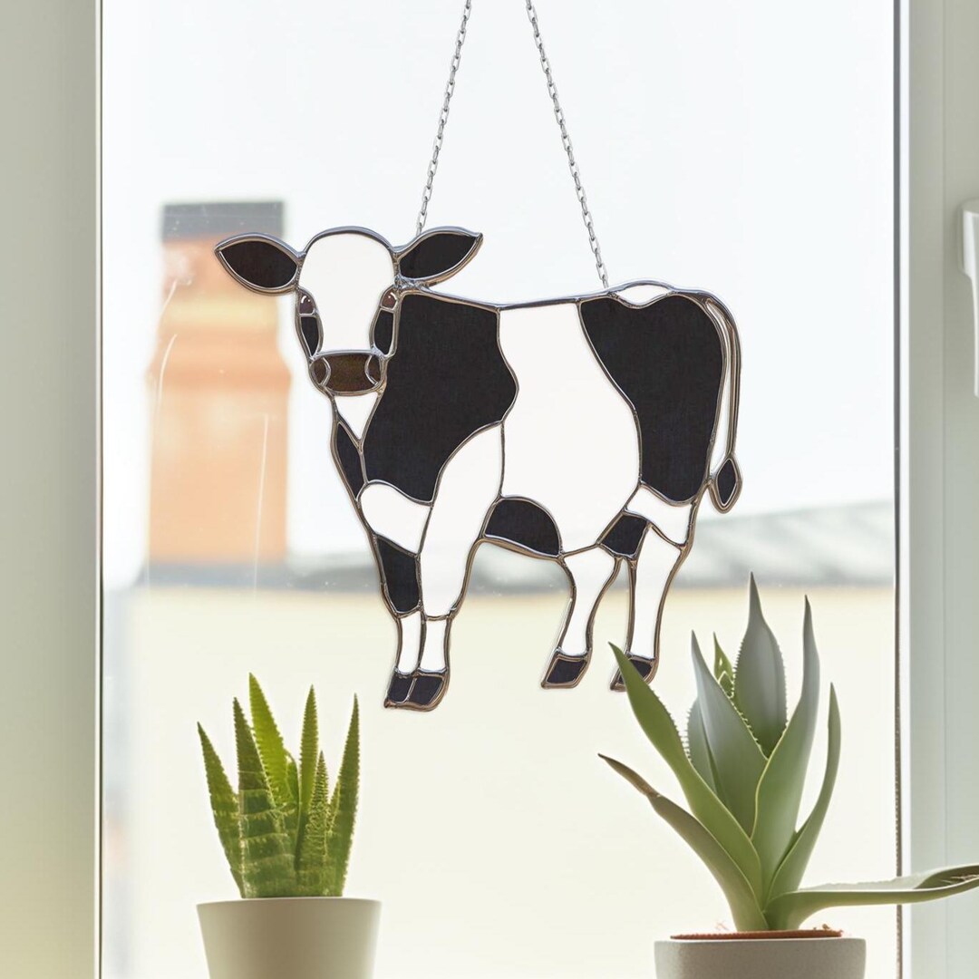 Cow Stained Glass Pattern: Digital Download PDF & PNG - Etsy