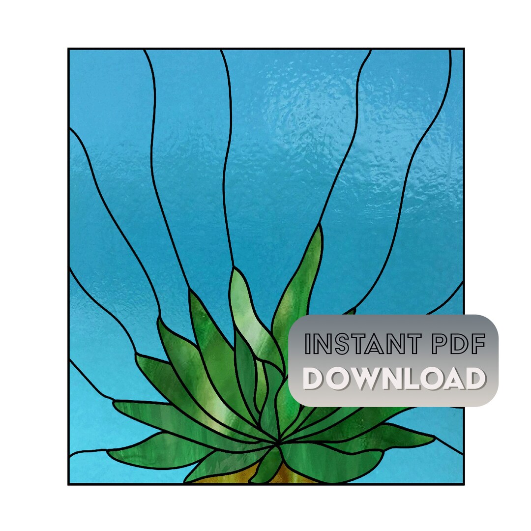 Stained Glass Succulent Pattern Stained Glass Panel Pattern - Etsy